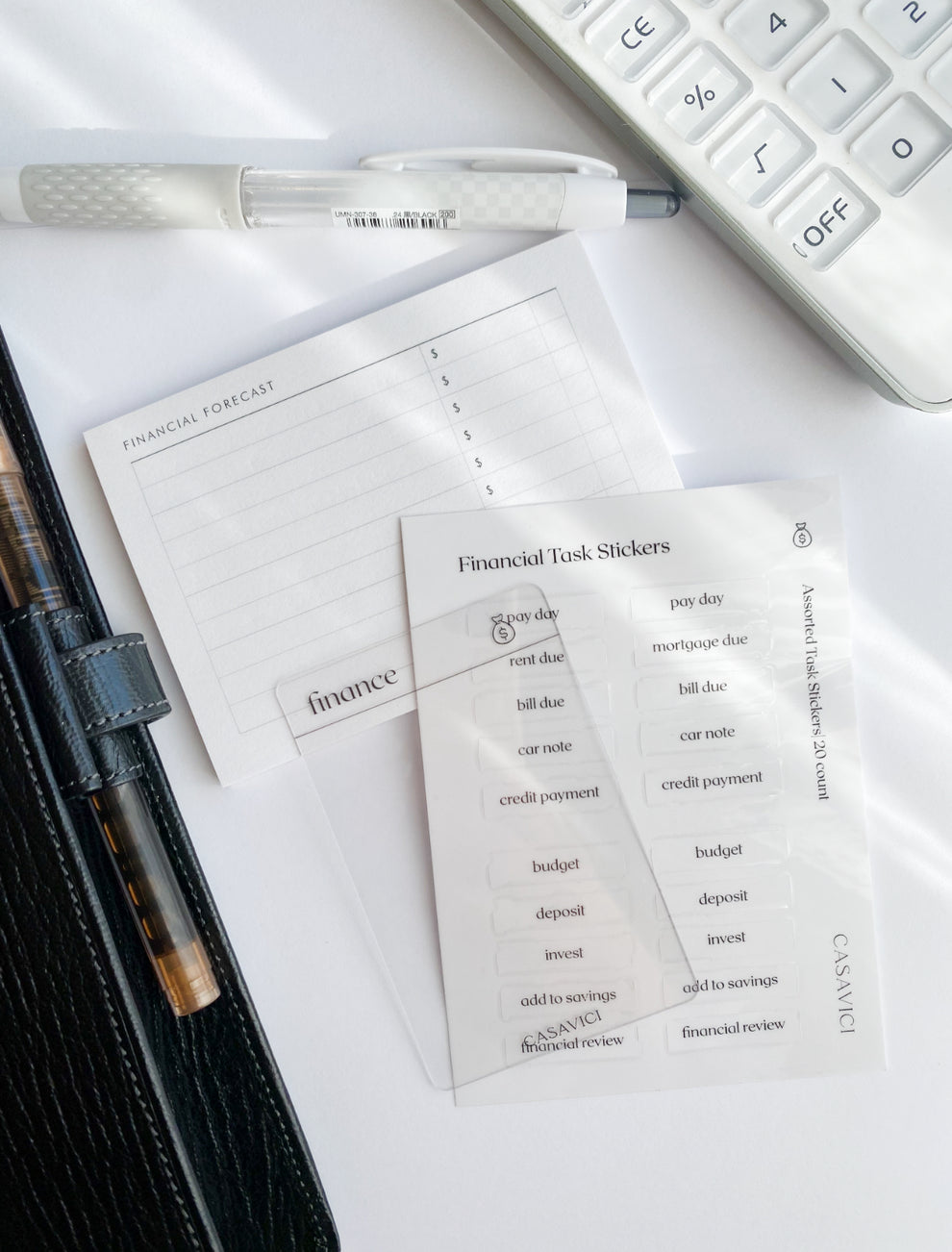 Financial Task Stickers | Black Text – CASAVICI
